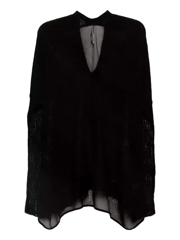 Masnada V-neck Wool-silk Blend Jumper - Black