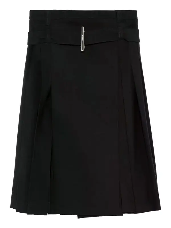 Alexander McQueen Pleated Midi Skirt - Black