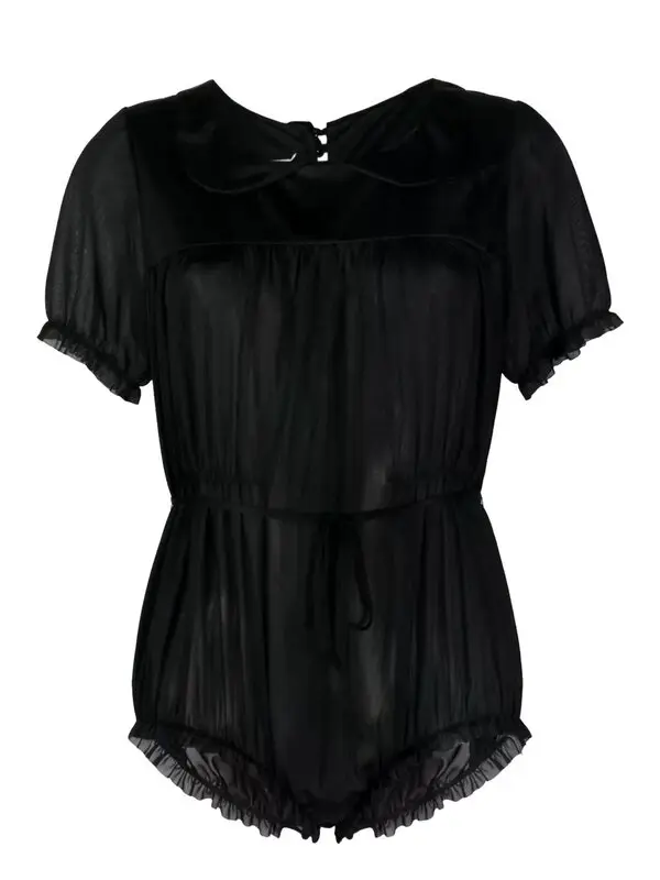 MAISON MARGIELA Four-stitch Ruched Bodysuit - Black