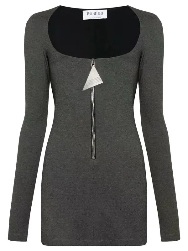 Attico Mélange-effect Mini Dress - Black