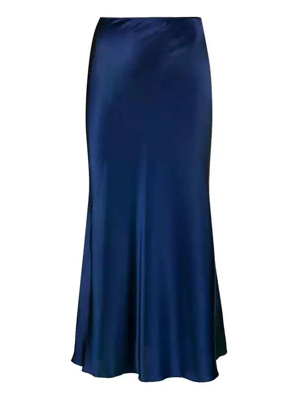 MANURI Patricia Silk Skirt - Blue