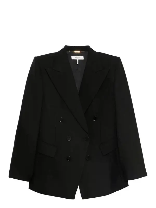 Chloé Wool Double-breasted Blazer - Black