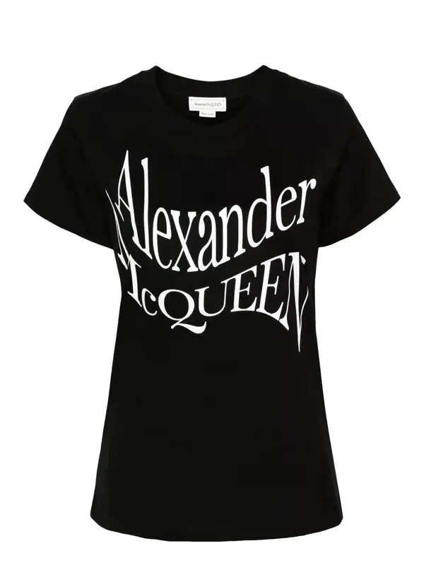 Alexander McQueen Logo-print Cotton T-shirt - Black
