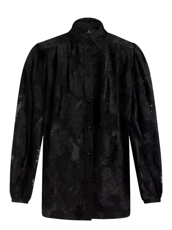 Etro Fil-coupé Effect Chiffon Shirt - Black