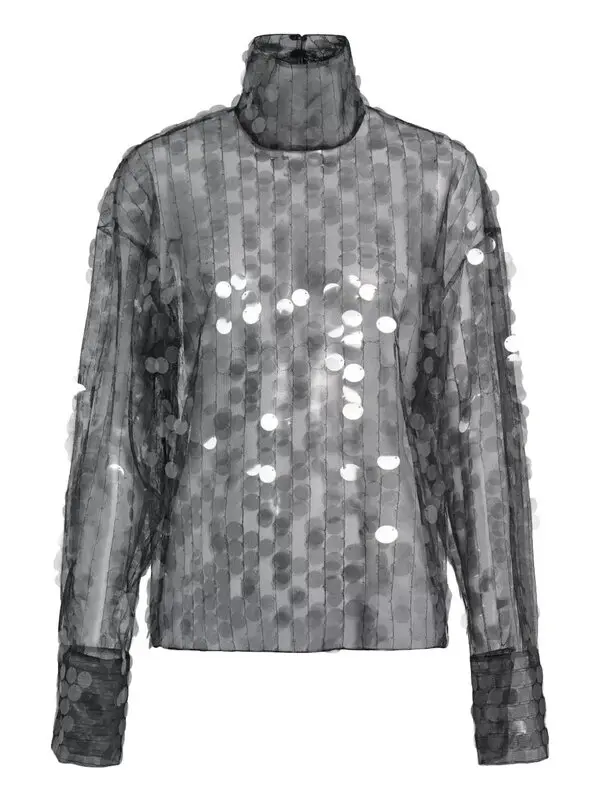 16Arlington Olall Sequinned Top - Black