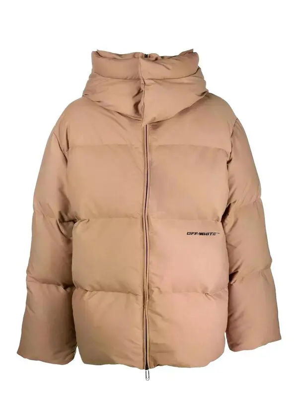 Off-White Race Canvas Down Padded Jacket - Brown