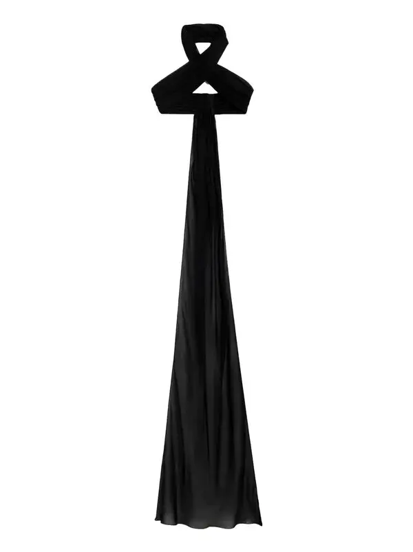 AMI Paris Silk Wrap Top - Black