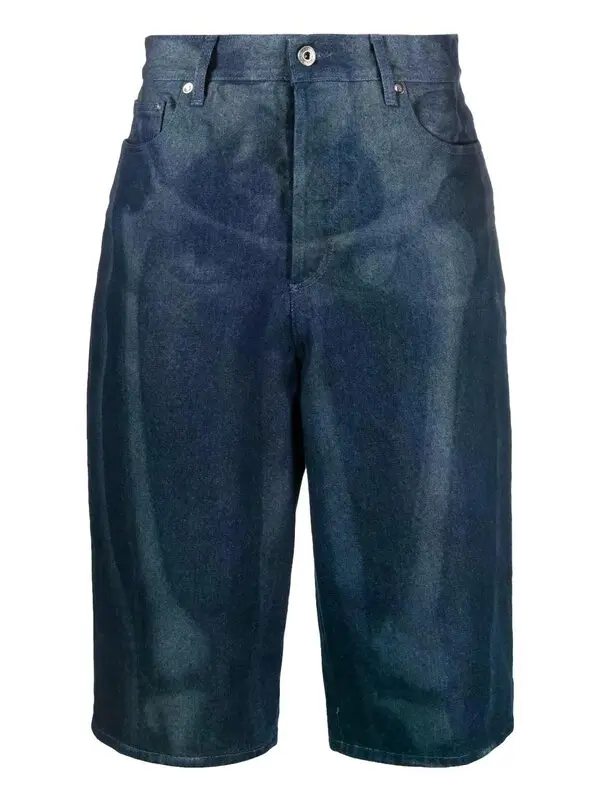 Off-White Body Scan Denim Shorts - Blue