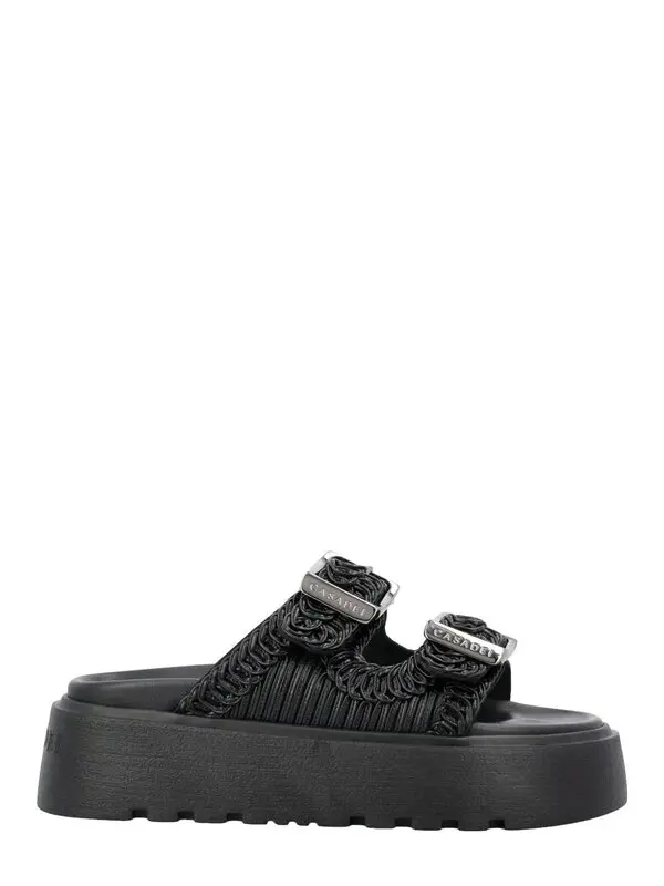 Casadei Birky Ale Flatform Slides - Black