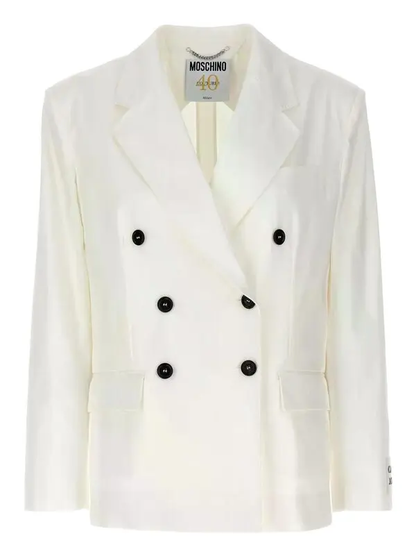 Moschino Double-breasted Blazer - White