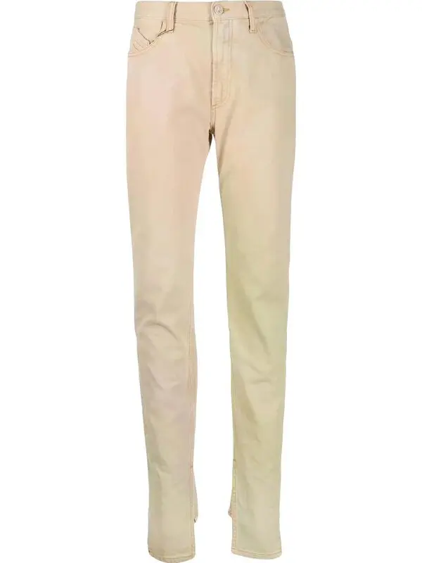 Attico Slit-hem Straight-leg Jeans - Neutrals