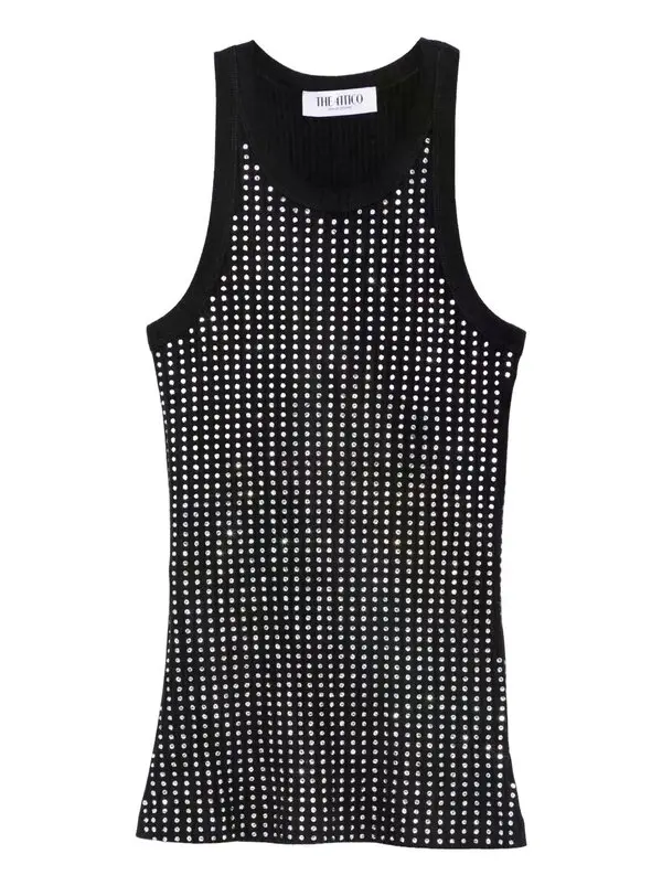 Attico Crystal-embellished Tank Top - Black