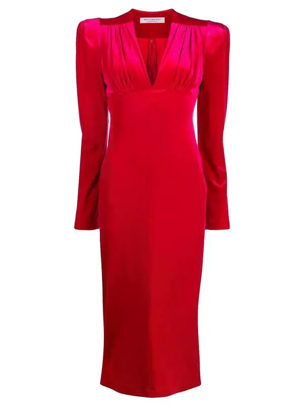 Philosophy Di Lorenzo Serafini V-neck Empire Line Midi Dress - Red