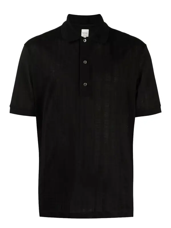 Paul Smith Striped Organic-cotton Polo Shirt - Black