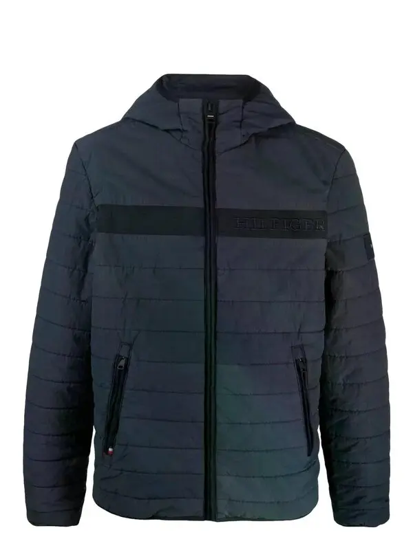 Tommy Hilfiger Logo-embroidered Padded Hooded Jacket - Blue