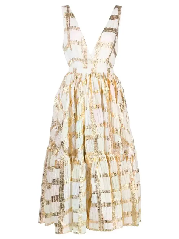 Rochas Flared Midi Dress - White