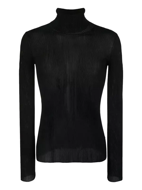 Off-White Helvet Fine-knit Ribbed Jumper - Black