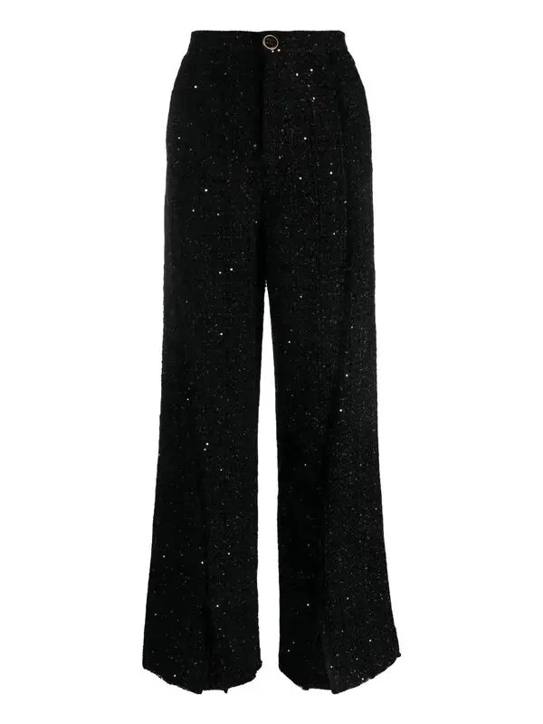Gcds Tweed Tailored Trousers - Black