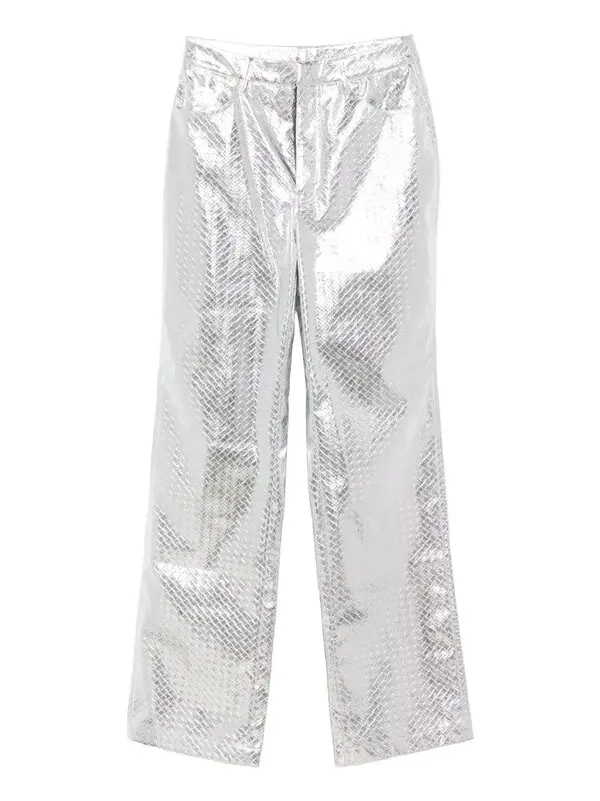 ROTATE BY BIRGER CHRISTENSEN Braided Straight-leg Trousers - Grey