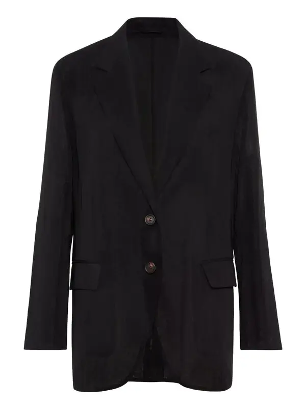 Brunello Cucinelli Organza Blazer - Black