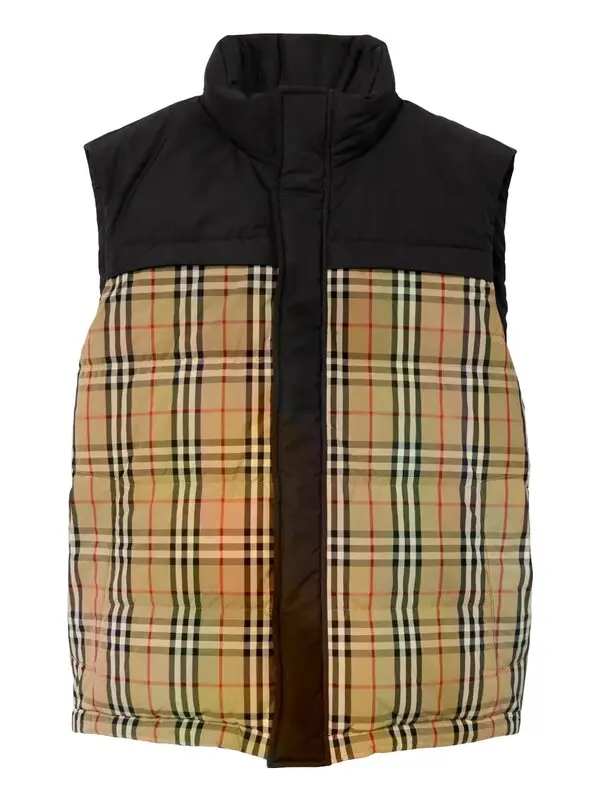 Burberry Check-print Padded Gilet - Black