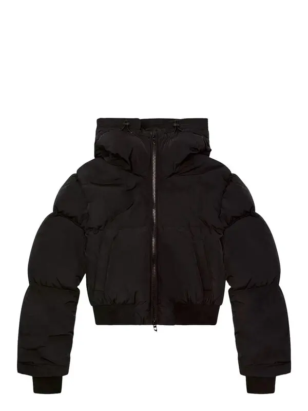 DIESEL® Hooded Quilted Jacket - Black