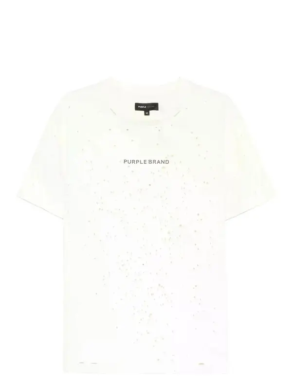 PURPLE BRAND Ripped T-shirt - White