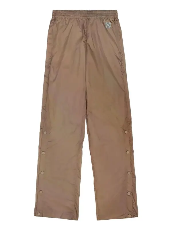 SPORTY & RICH Logo-patch Straight-leg Trousers - Brown