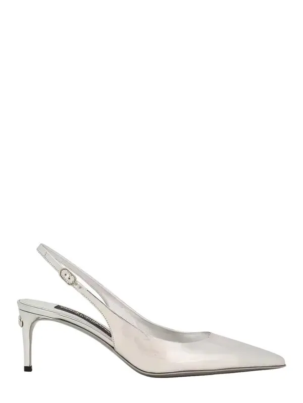 Dolce & Gabbana Leather Slingback Pumps - Silver