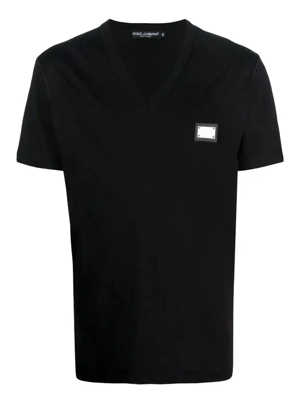 Dolce & Gabbana Dg Essentials V-neck T-shirt - Black
