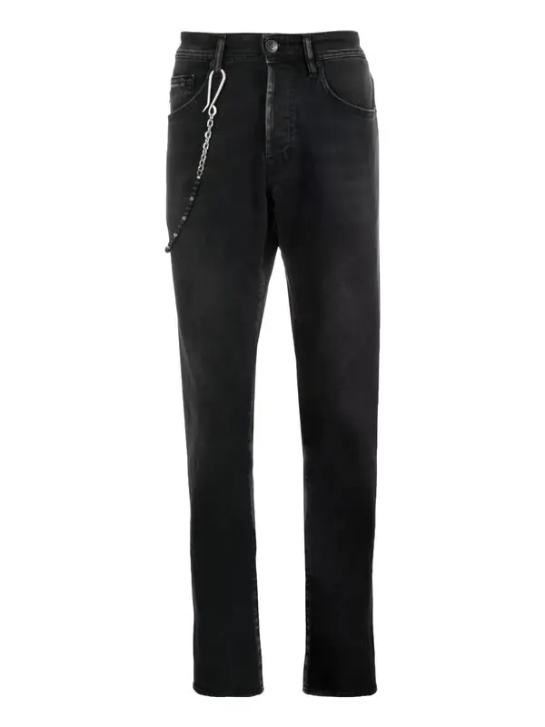 TRAMAROSSA Chain-detail Slim-fit Jeans - Black