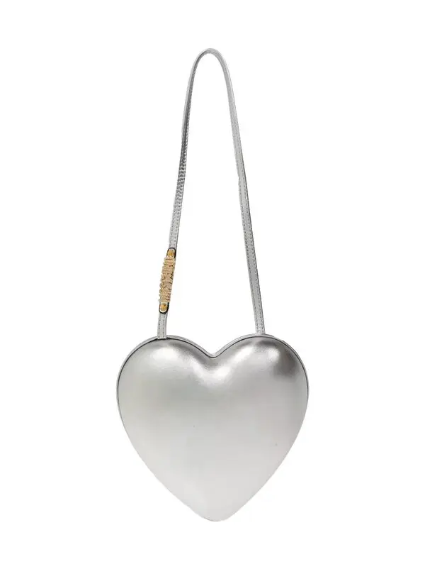 Moschino Heart-shaped Shoulder Bag - Silver