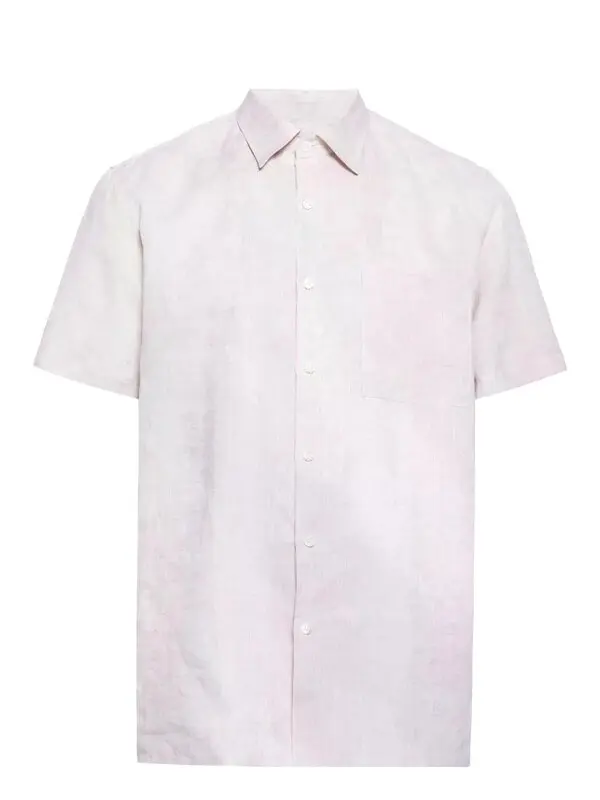 Canali Classic-collar Linen Shirt - Neutrals