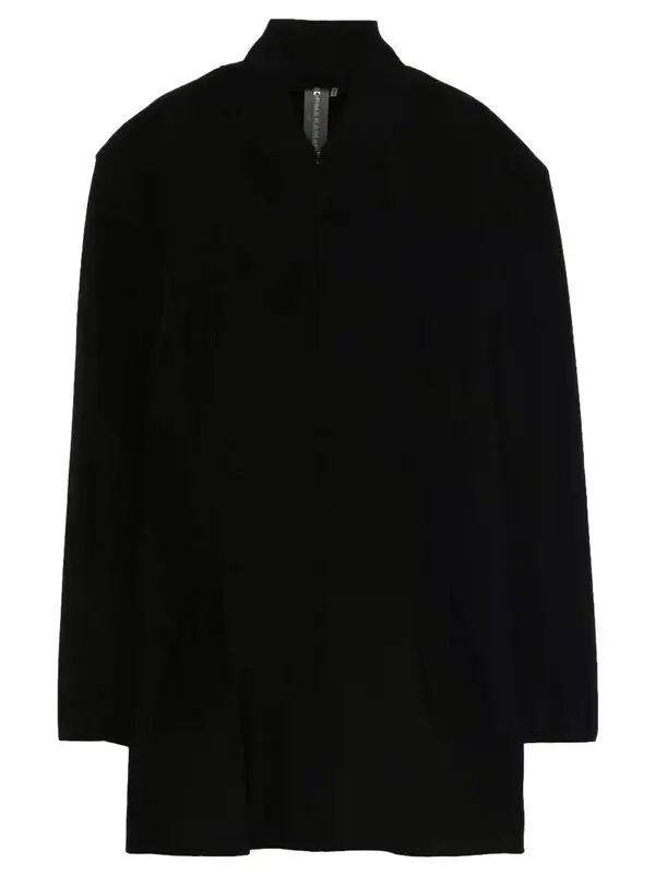 Norma Kamali Shoulder-pads Zip Mini Dress - Black