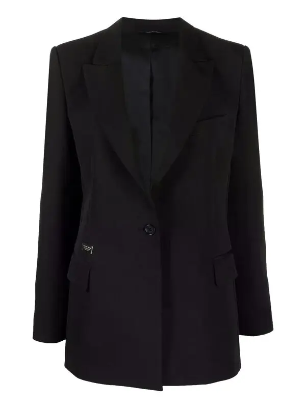 Philipp Plein Logo Patch Tailored Blazer - Black