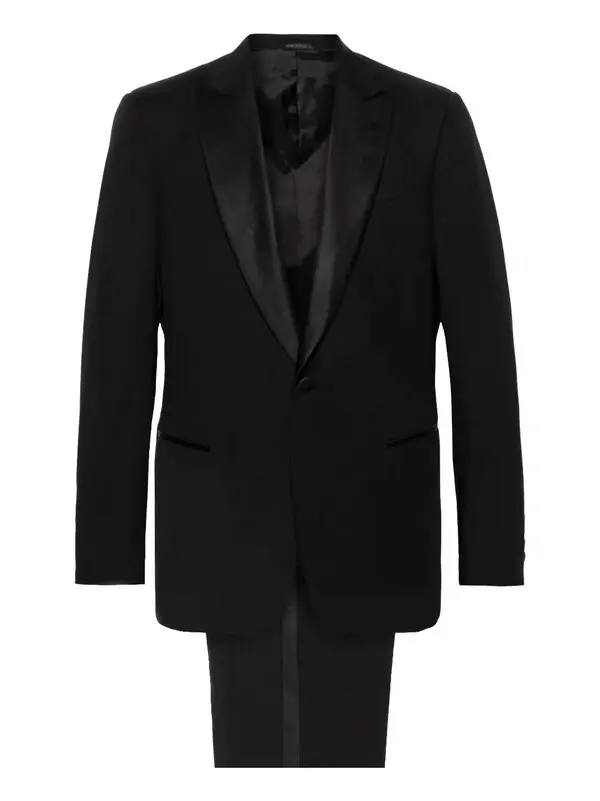 Giorgio Armani Single-breasted Virgin Wool Suit - Black