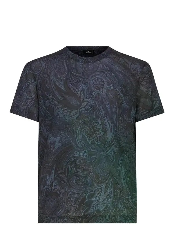 Etro Paisley-print Short-sleeve T-shirt - Blue