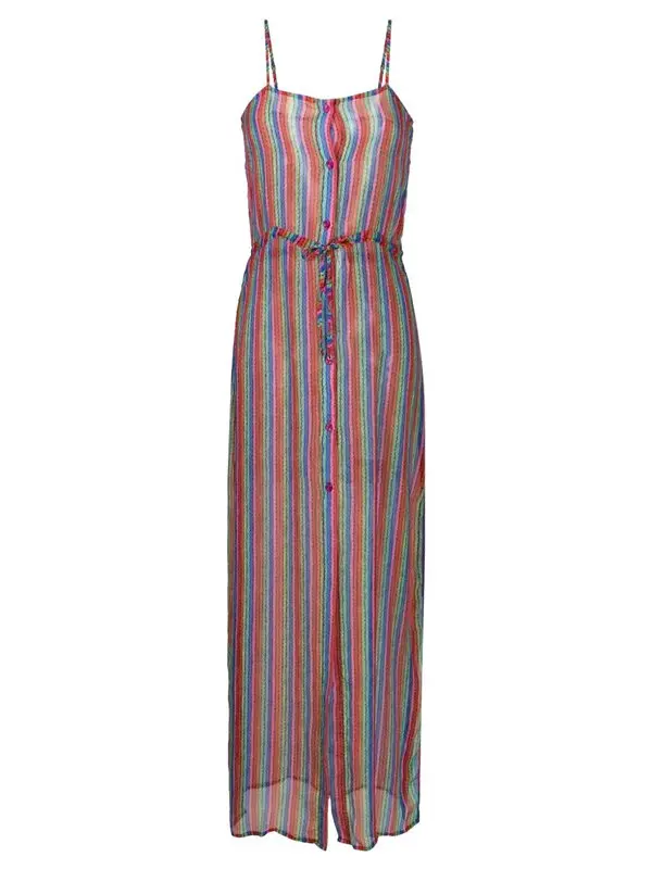 AMIR SLAMA Layered Graphic-print Maxi Dress - Multicolour