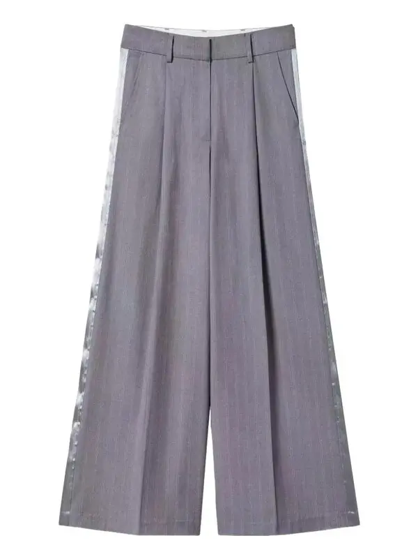 TWINSET Pinstripe Wide-leg Trousers - Grey
