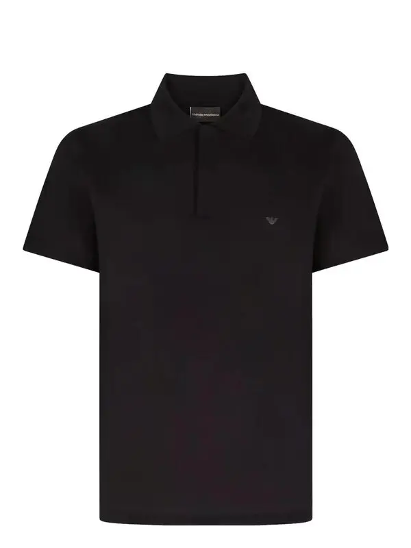 Emporio Armani Logo-print Polo Shirt - Black