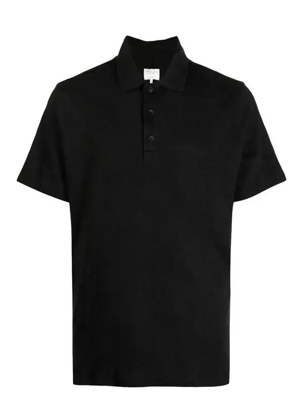 Rag & Bone Classic Flame Cotton Polo Shirt - Black
