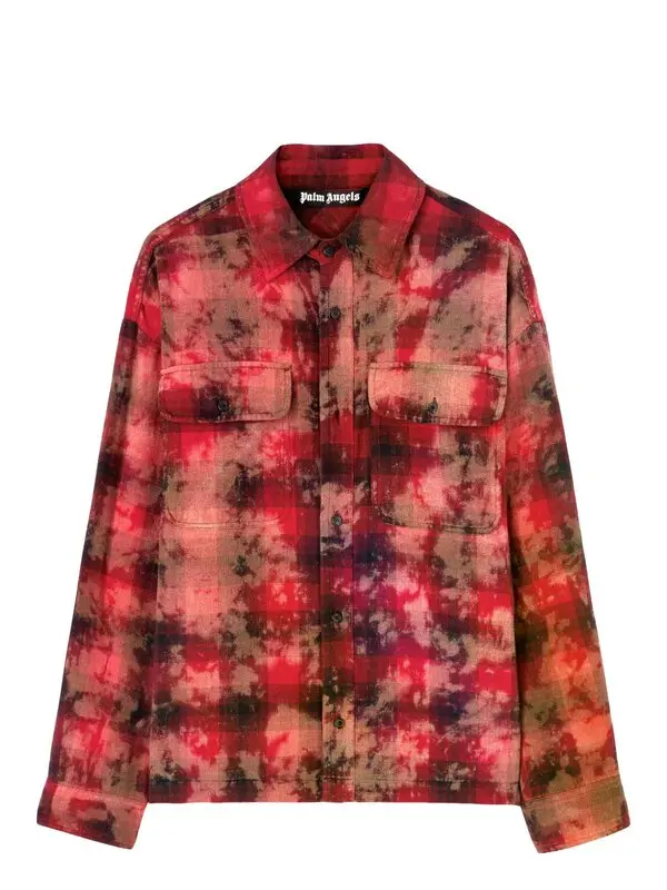 Palm Angels Logo-print Plaid Shirt - Red