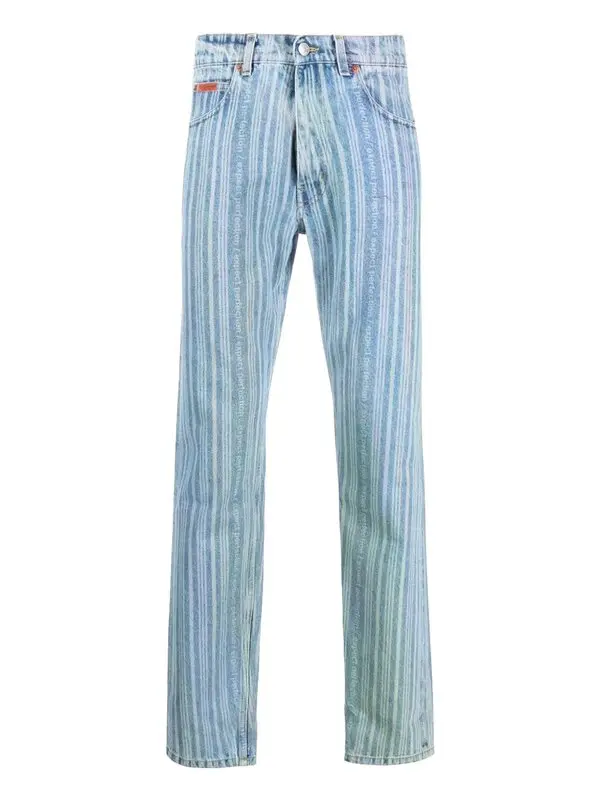 Martine Rose Striped Straight-leg Jeans - Blue