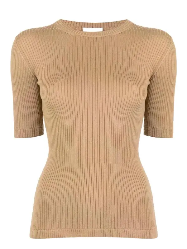 Khaite The Ange Rib-knit Top - Brown