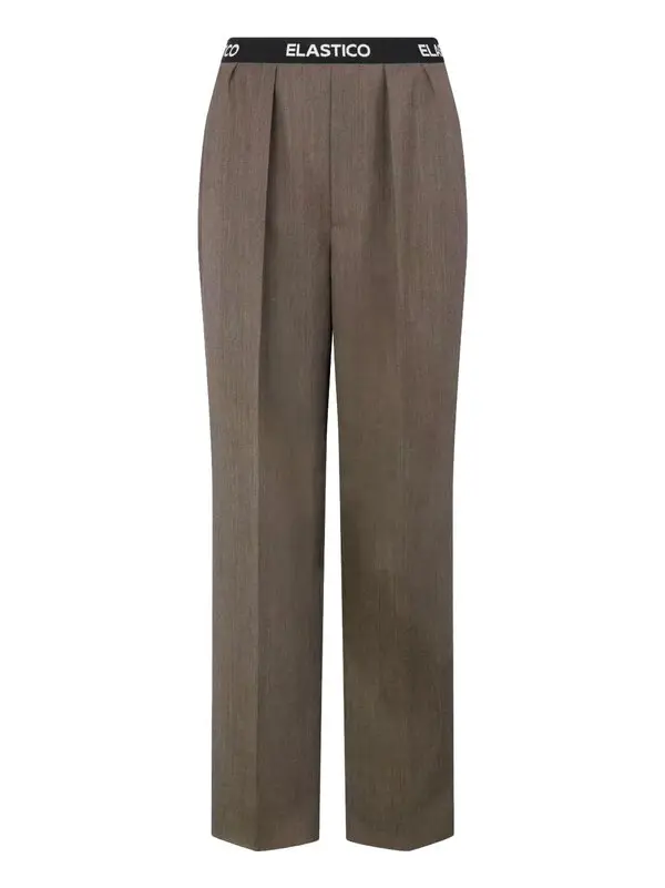 Moschino Virgin Wool Twill Trousers - Brown