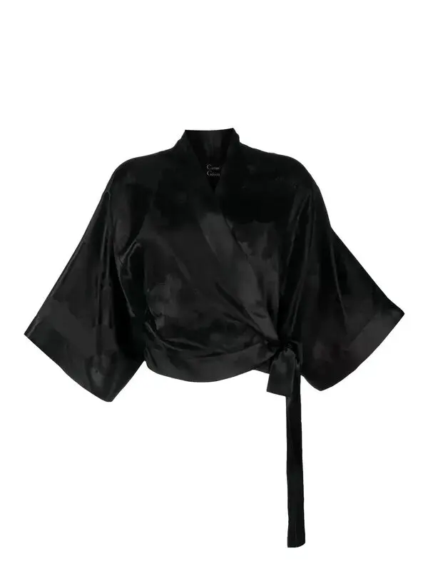 Carine Gilson Silk Jacquard-pattern Blouse - Black