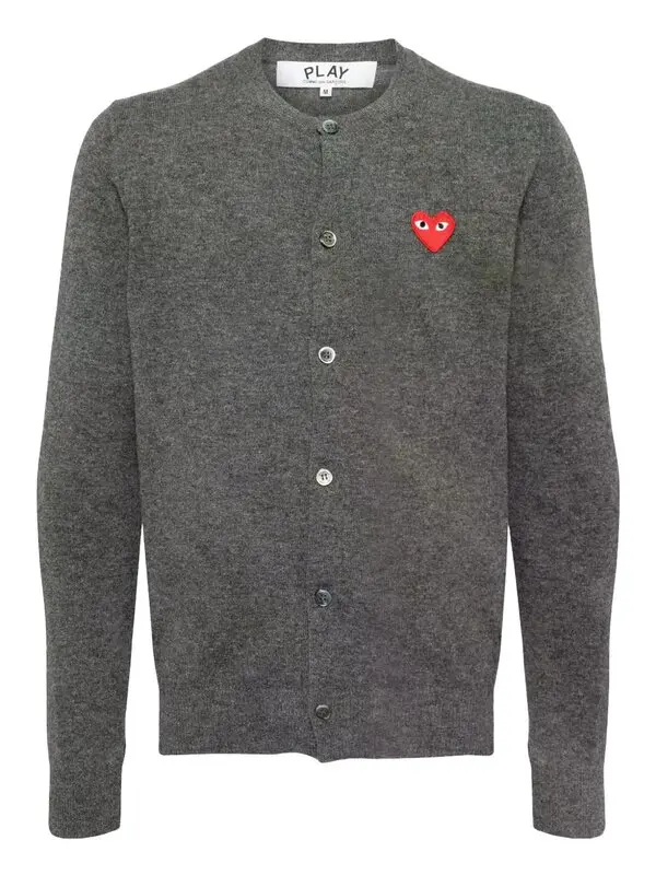 Play Comme Des Garcon Wool Cardigan - Grey