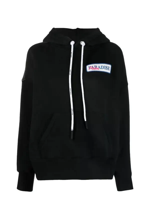 Palm Angels Graphic-print Organic Cotton Hoodie - Black