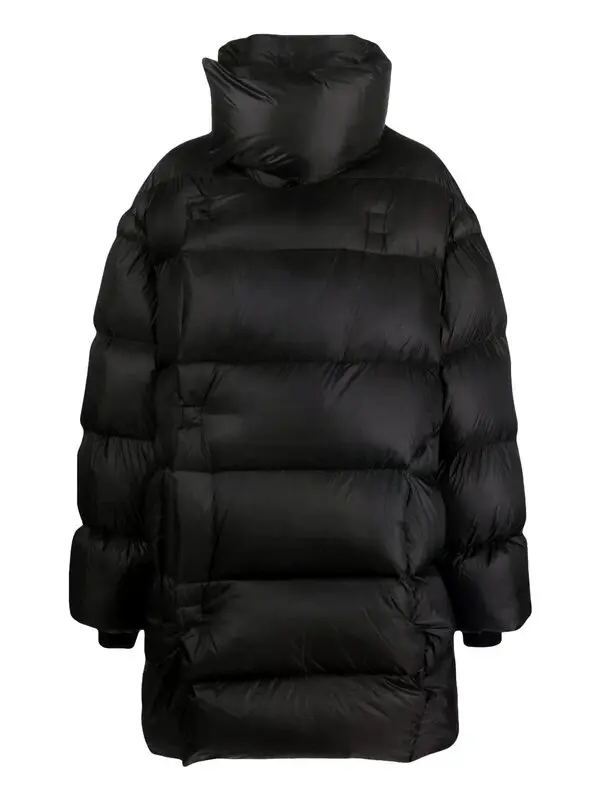 Rick Owens Quilted Funnel-neck Down Coat - Black