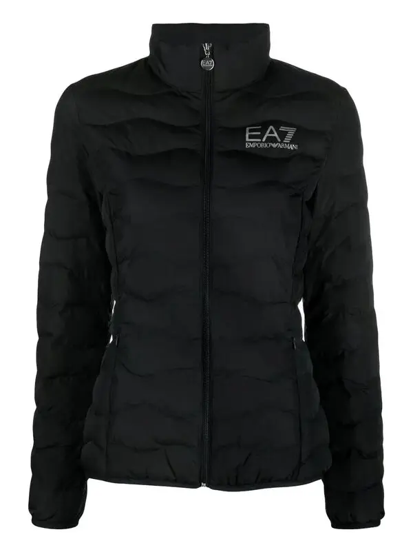 EA7 Logo-print Puffer Jacket - Black